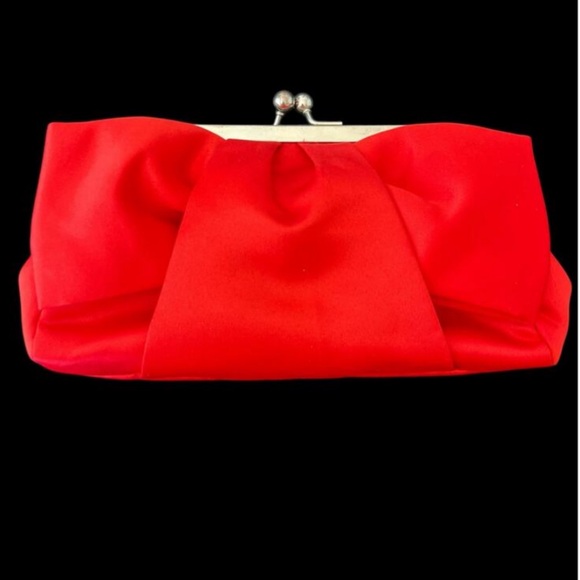 UNKOWN | Bags | Evening Cocktail Purse Bag Small Red Satiny Silver ...